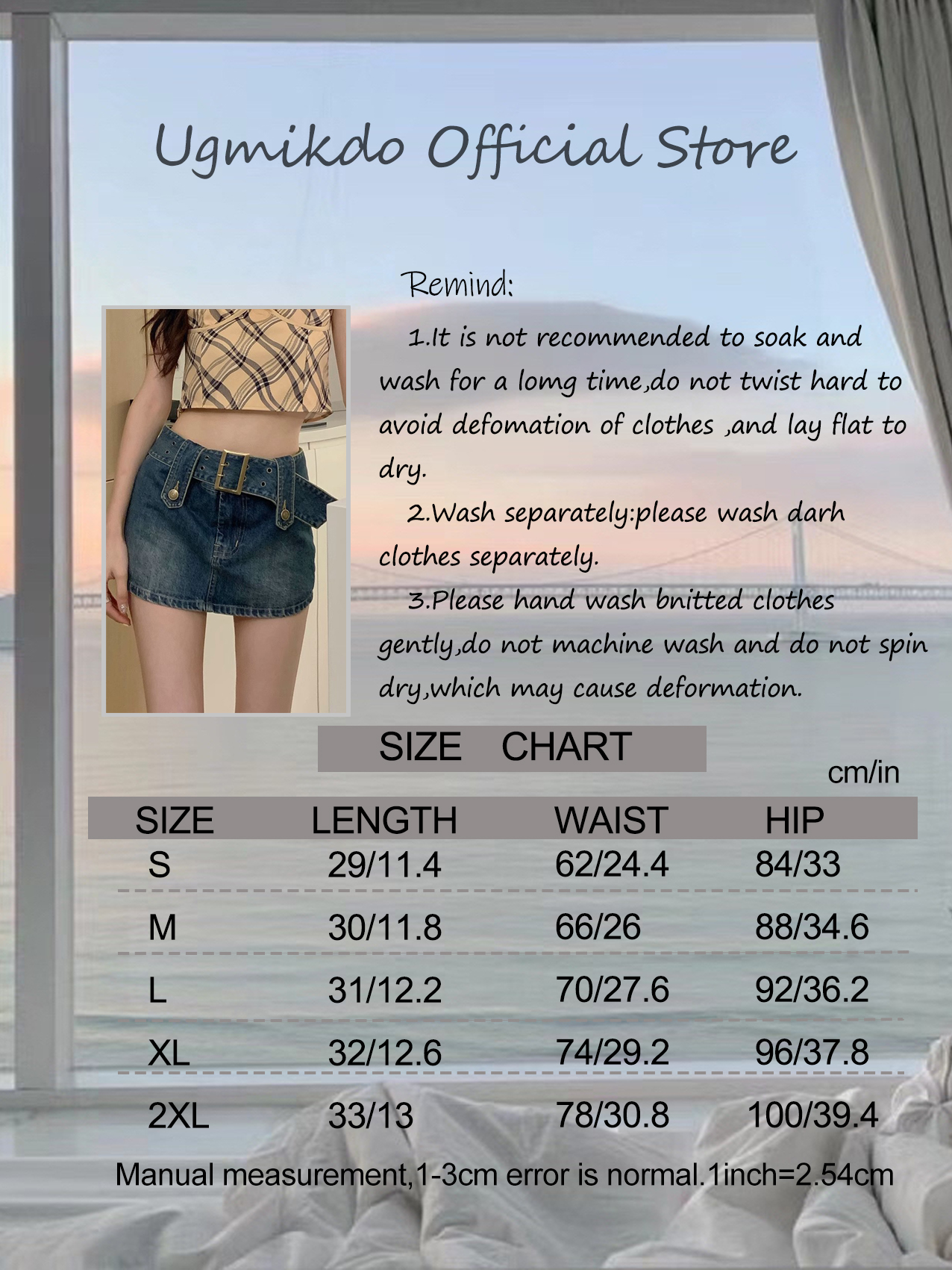 Ugmikdo Korean Sexy Demin Skirt High Waist A-line Package Jeans Short ...