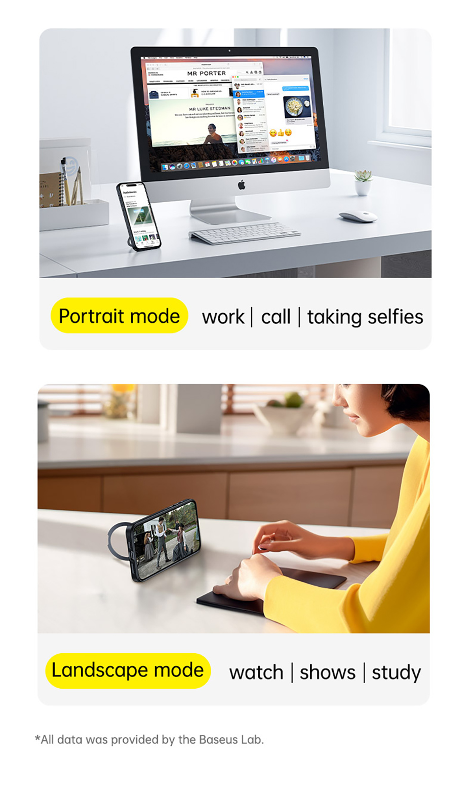 Baseus Magnetic Circle Phone Case Cover With Holder For iPhone 15 ...
