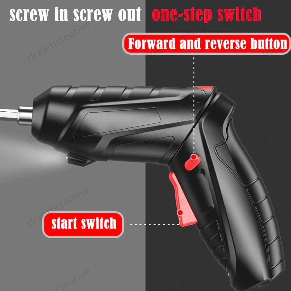 47Pcs/set 3.6V Electric Cordless Screwdriver set Cordless Electric ...