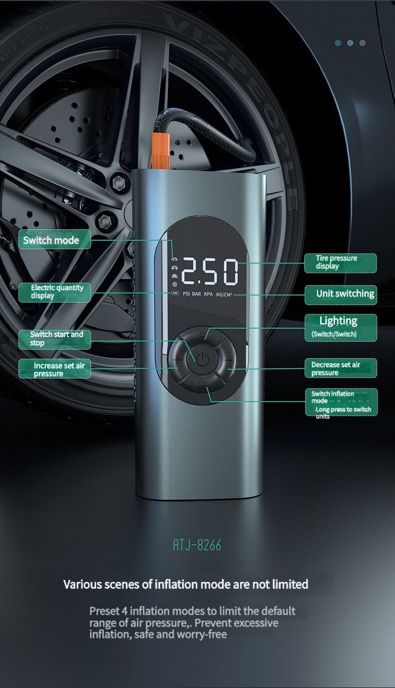 Portable wireless inflatable pump electric car, car, motorcycle ...