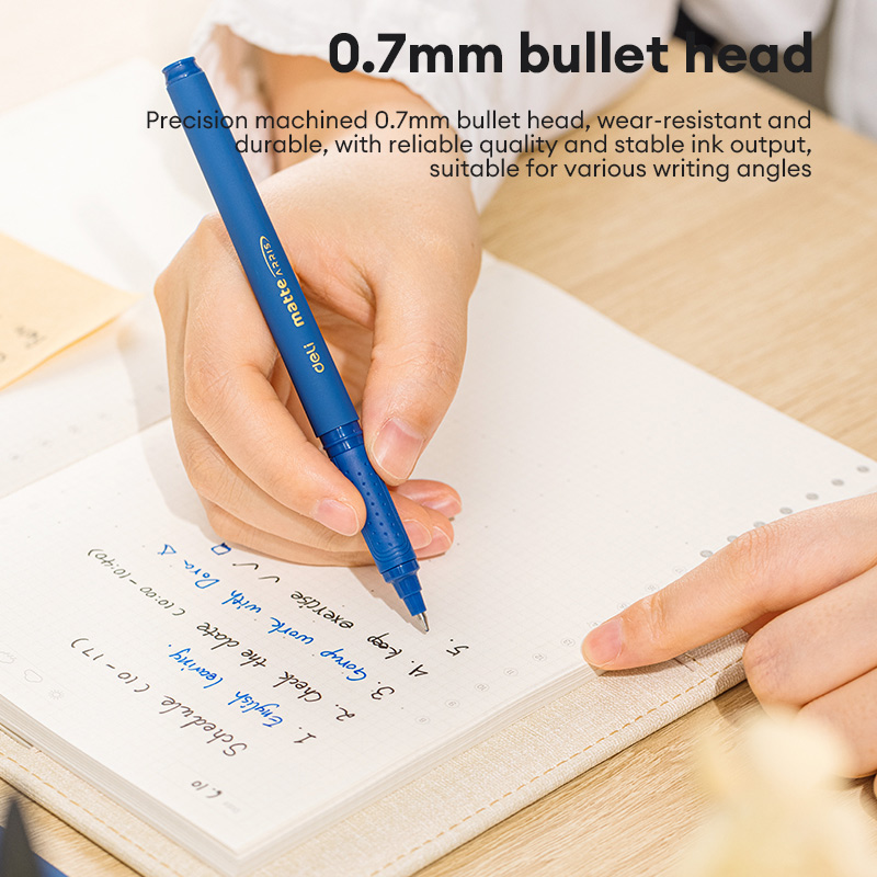 Deli EG84 Writing Gel Pen 0.7 mm Bullet Black/Blue Refill Writing ...