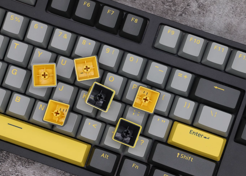 GMK Graphite gold Keycaps 166 Key PBT Double Shot OEM Profile Keycaps ...