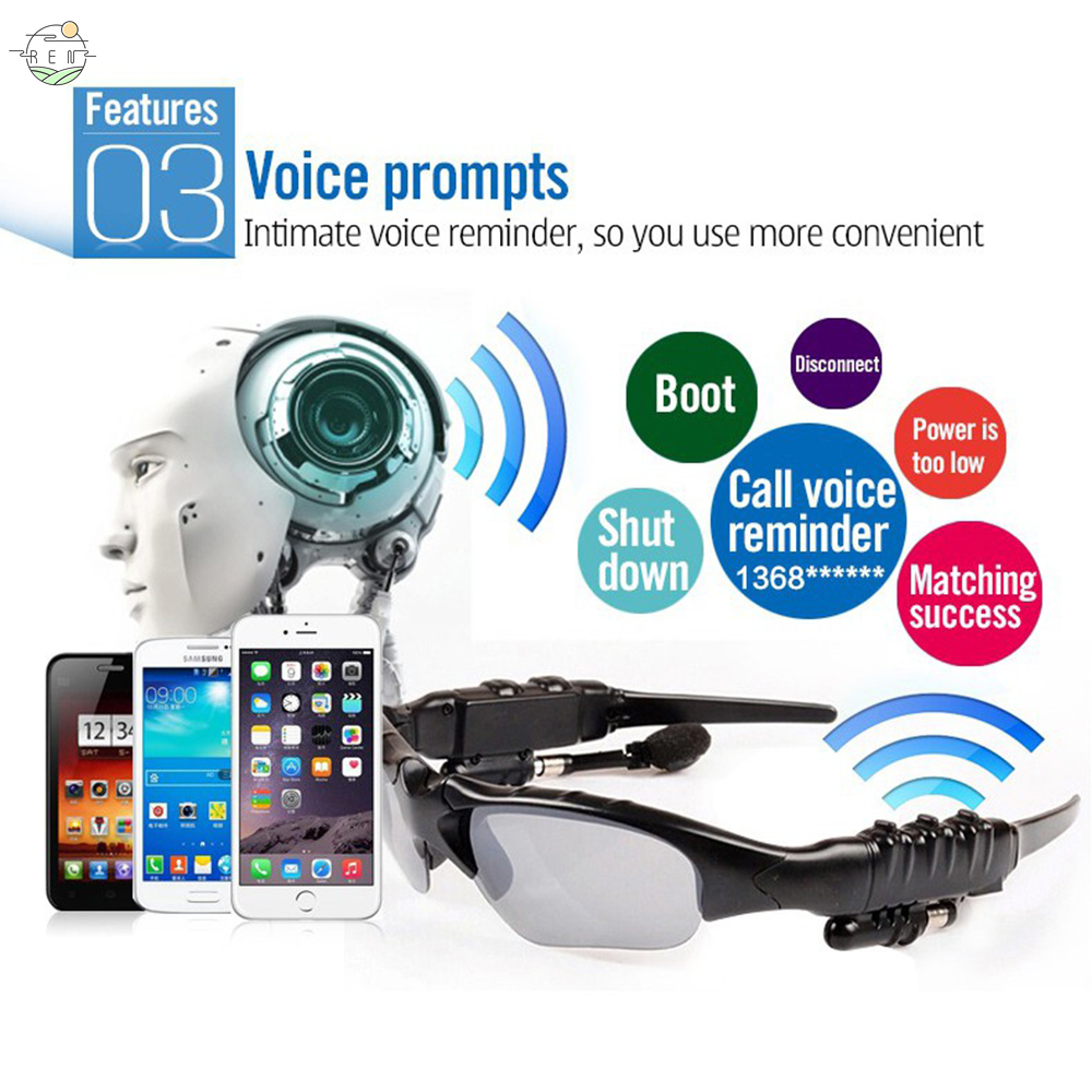 Multifunctional Bluetooth Stereo Headset with Glasses Microphone ...