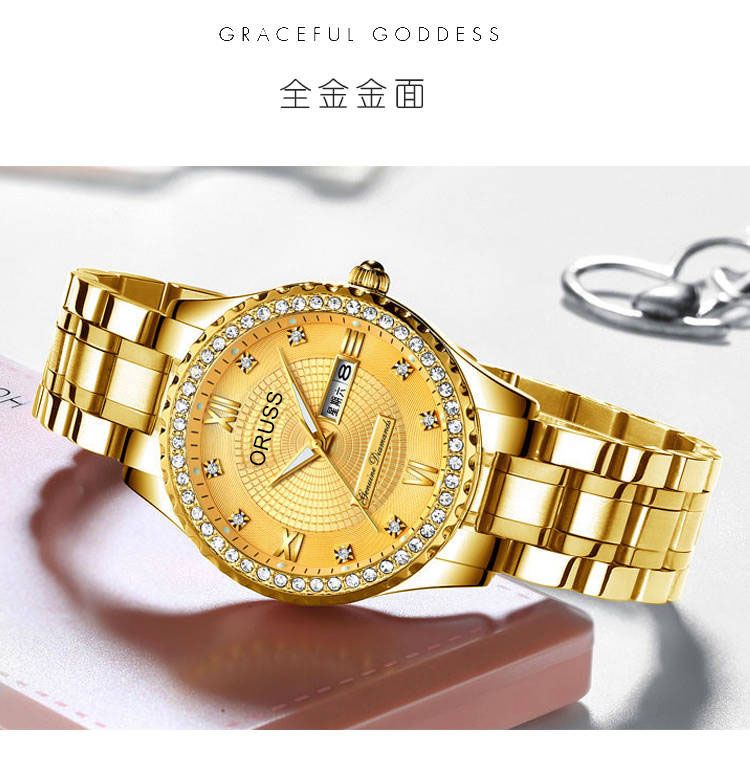 Swiss Genuine Watch Female Luminous Dual Calendar Waterproof High-End ...