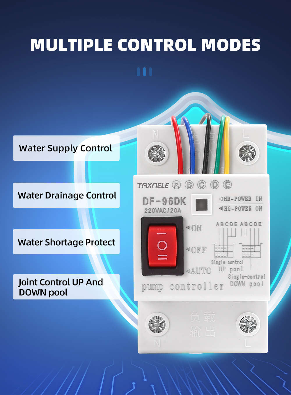 DF-96ED Automatic Water Level Controller 10A 220V Water Tank Pump ...