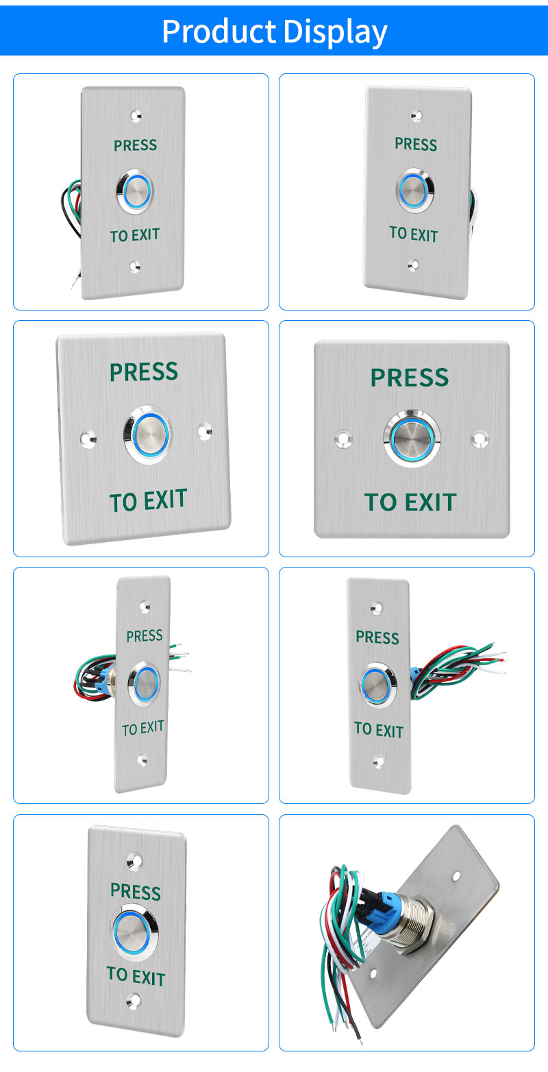 Waterproof Door Push Exit Button Gate Release Switch Opener COM NC NO LED Backlight For Door ...