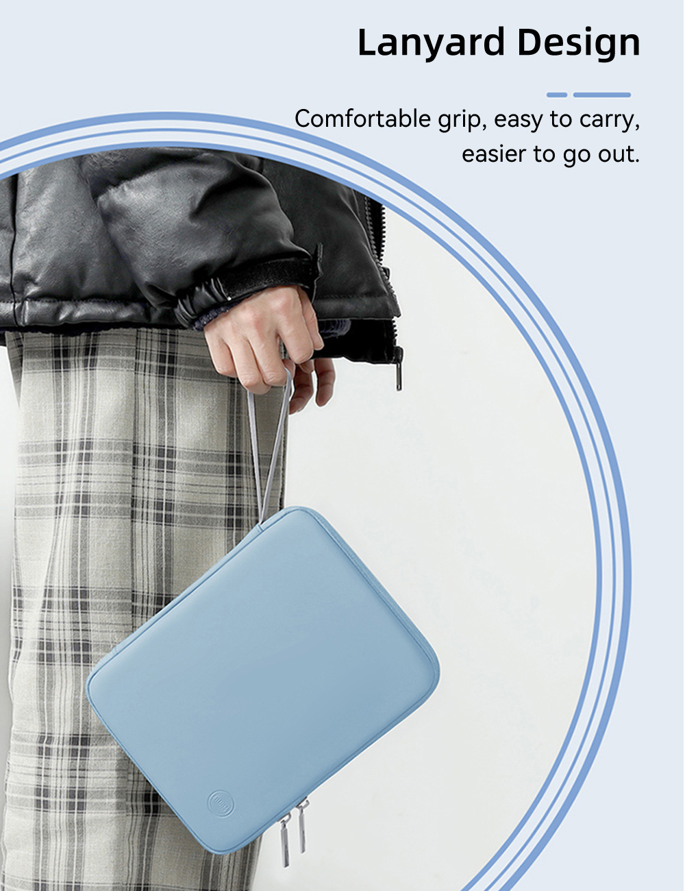 Portable Tablet Bag Pouch 10.9 12.4 inch Multi Pockets Sleeve Handbag ...