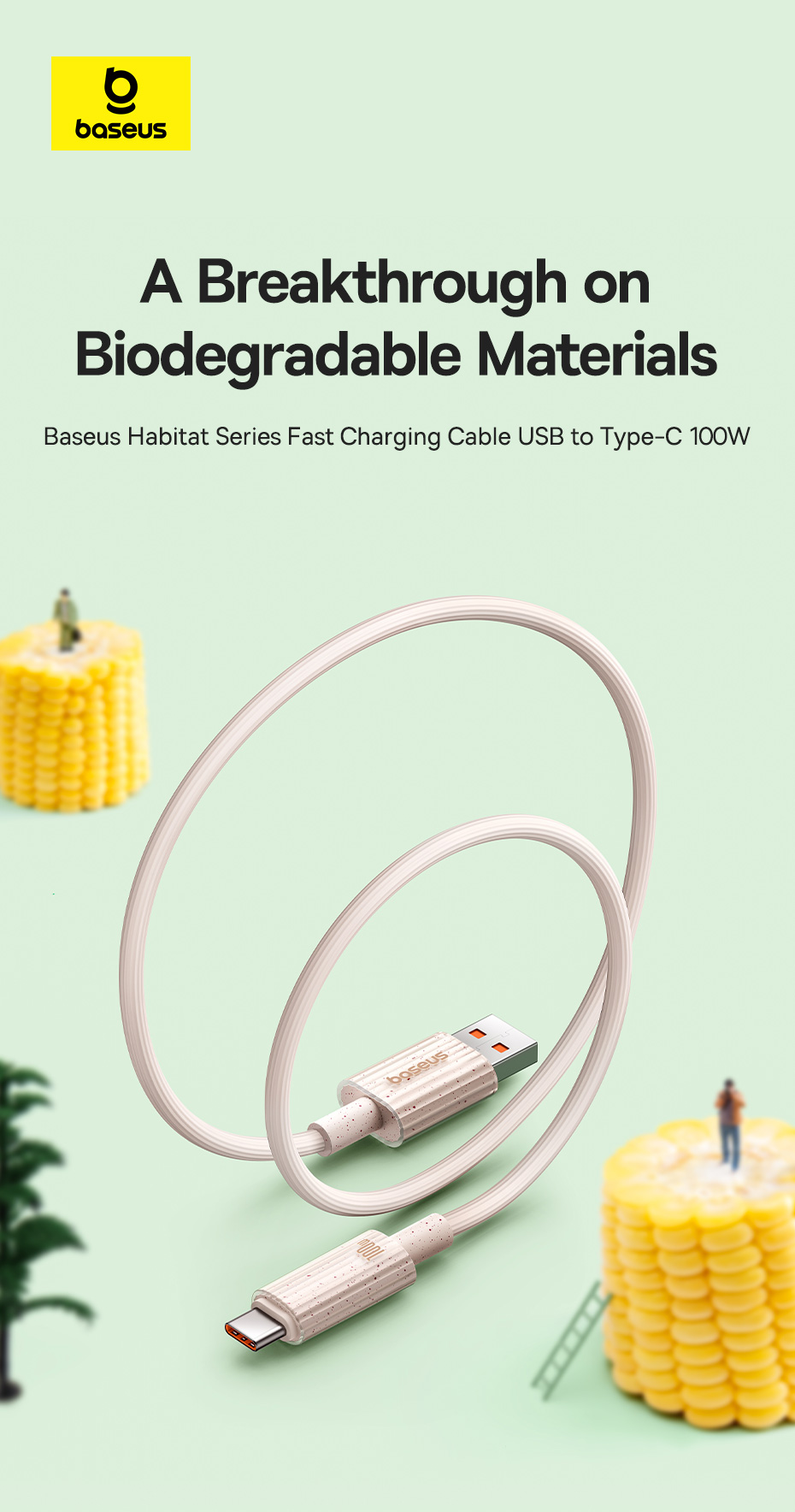 Baseus 100W Fast Charging Cable USB to Type-C For Huawei Honor Xiaomi ...