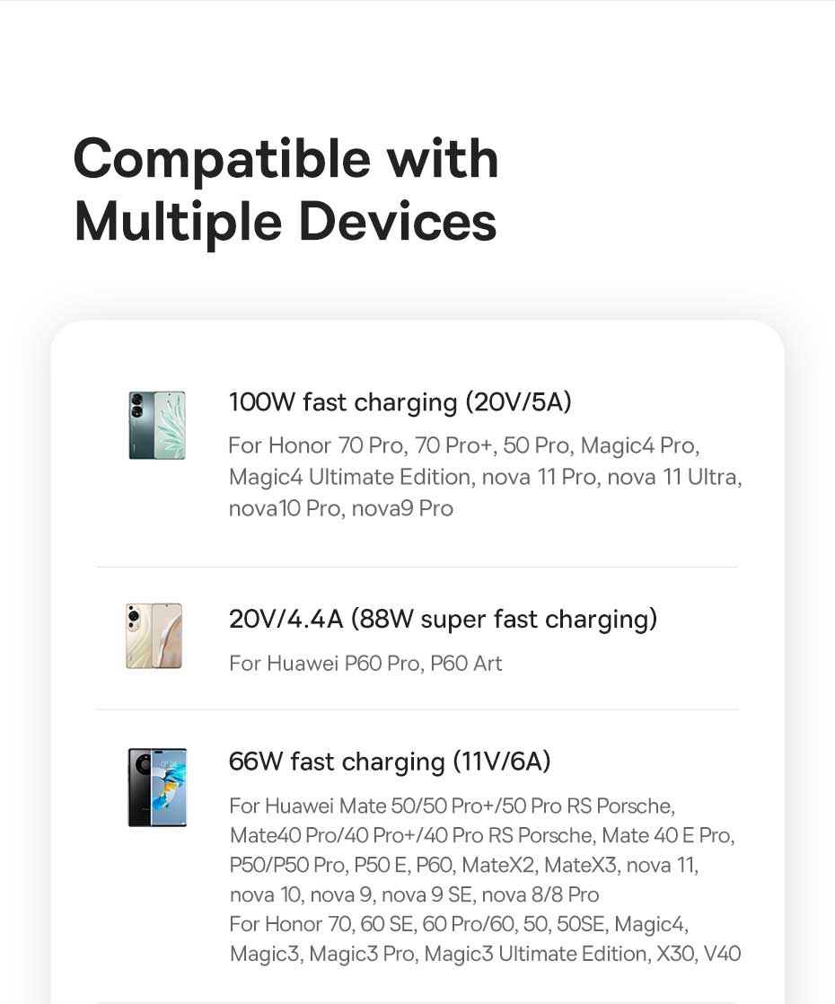 Baseus 100W Fast Charging Cable USB to Type-C For Huawei Honor Xiaomi ...