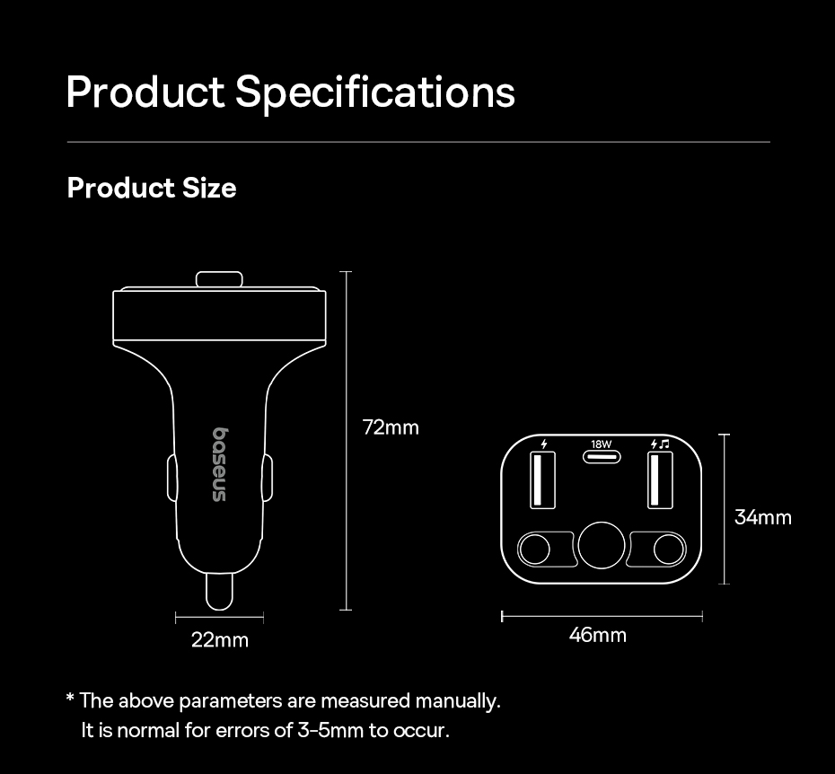 Baseus Car FM Transmitter Handsfree Wireless Bluetooth 5.0 With PD 18W ...