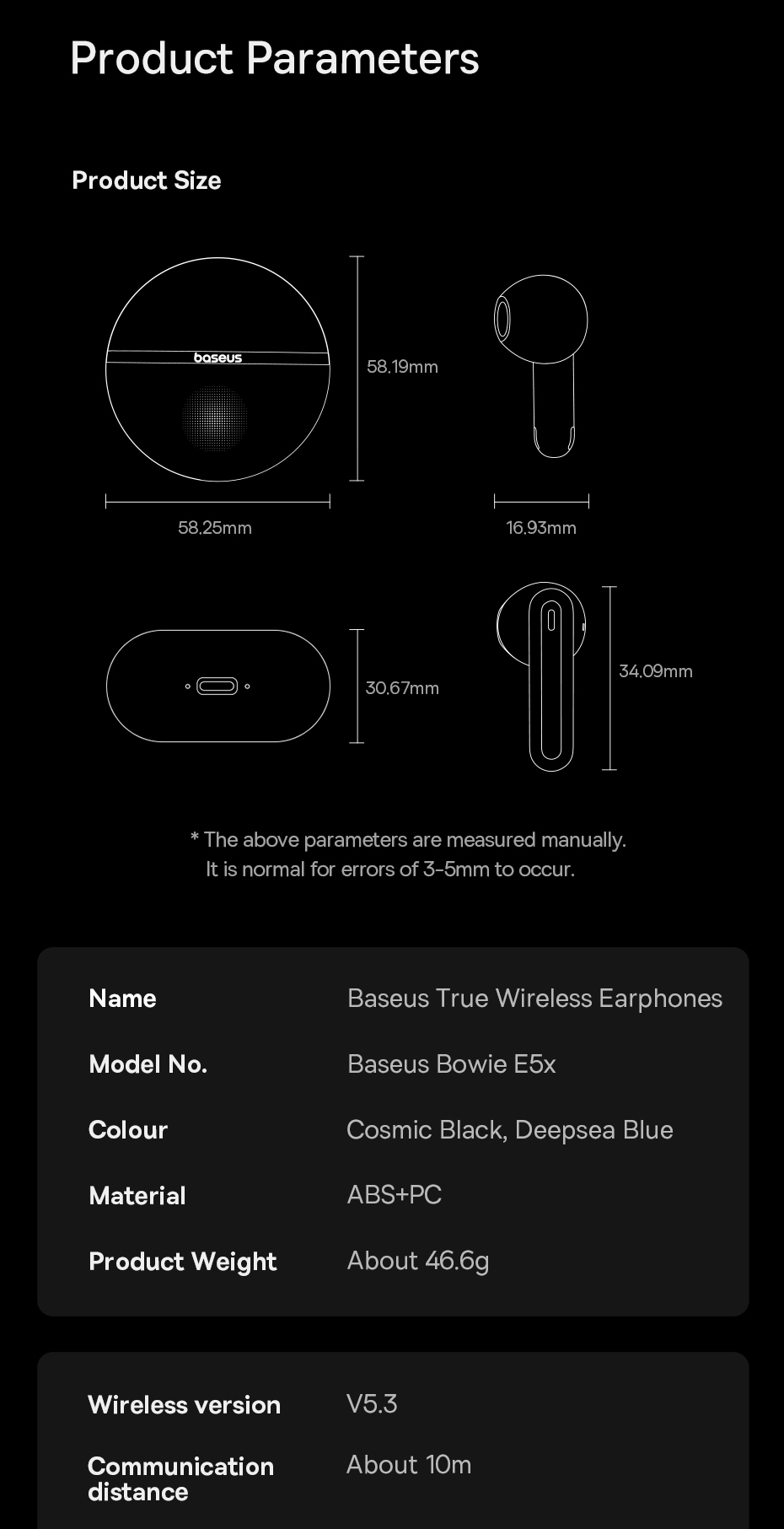 Baseus Bowie E5x True Wireless Earphones with RGB Bluetooth 5.3 | Shopee Philippines