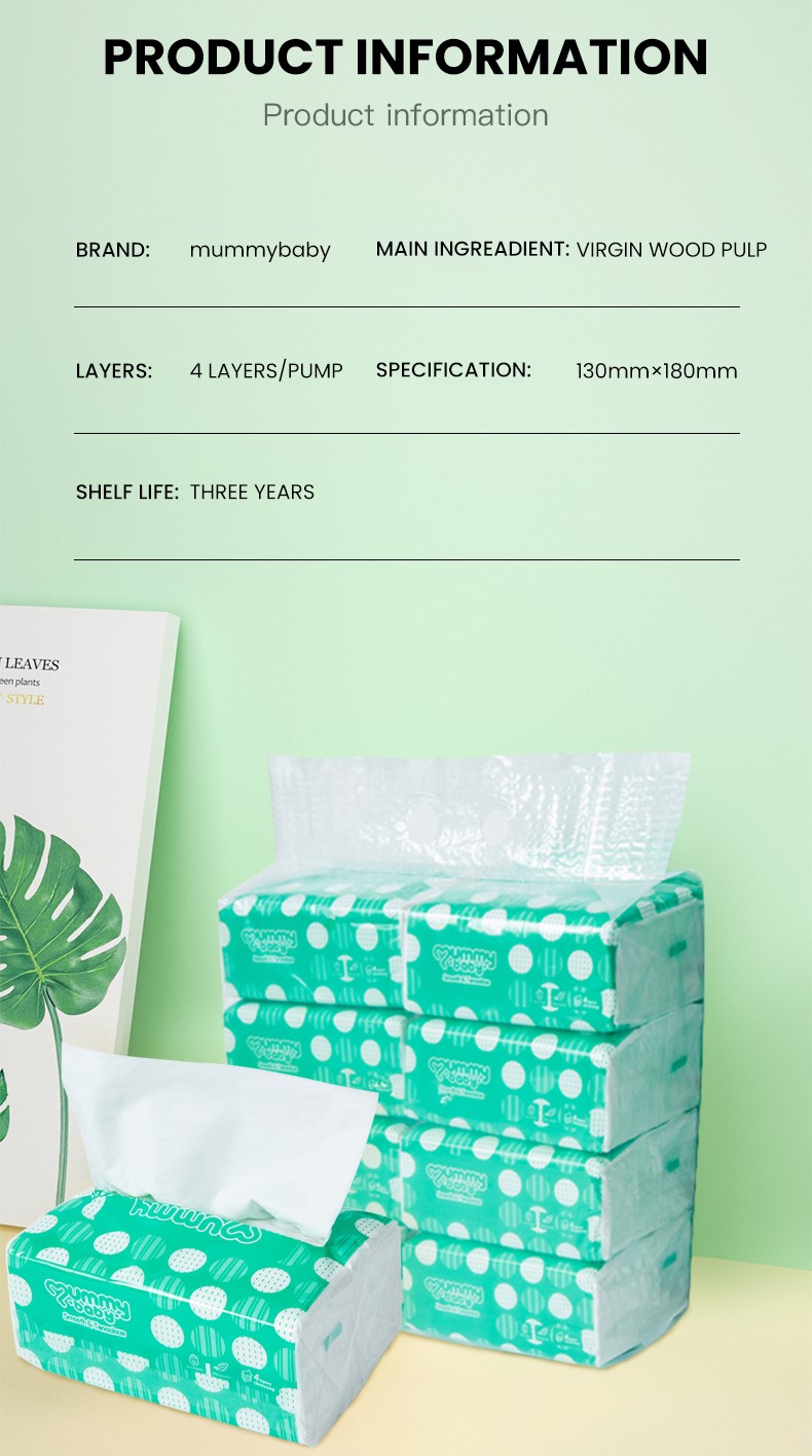 8 pack Native wood pulp tissue Inter-Folded Facial Tissue cleaning ...