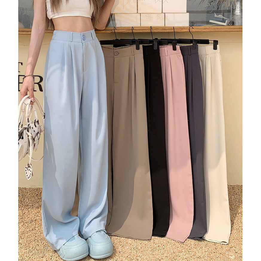 【Ready Stock】 S-6XL Suit Pants 21-47 High Waist Slimming Elastic Waist ...