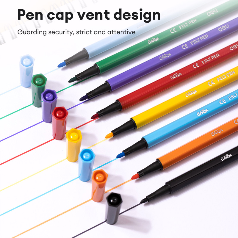 Deli 12/18/24 Color Watercolor Pen Art Painting Colored Felt Pen ...