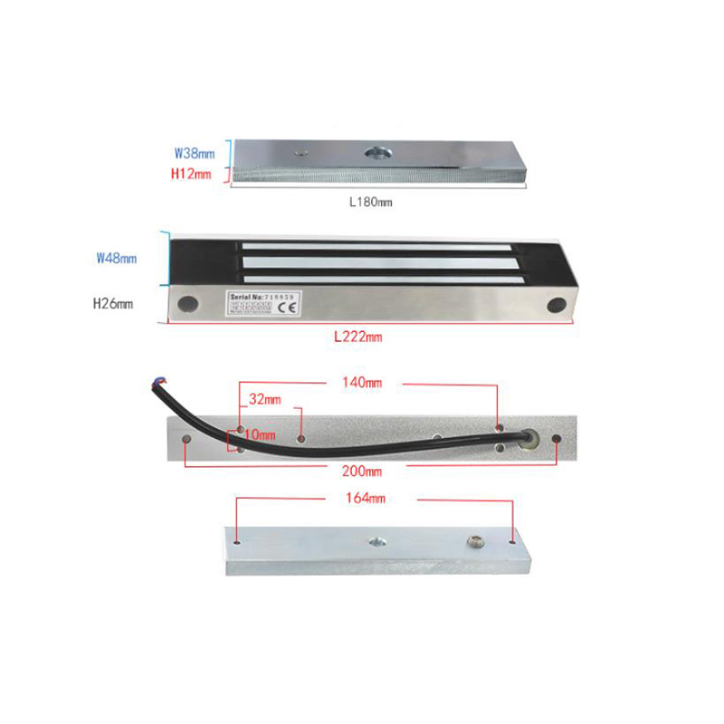 280kg 600lbs Electromagnetic Lock Access Control Door EM Lock IP65 ...