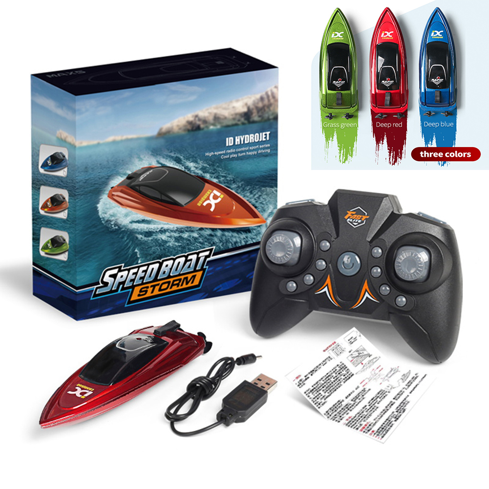 Mini RC Boat Ship 5km/h Radio Remote Control High Speed Ship with LED ...