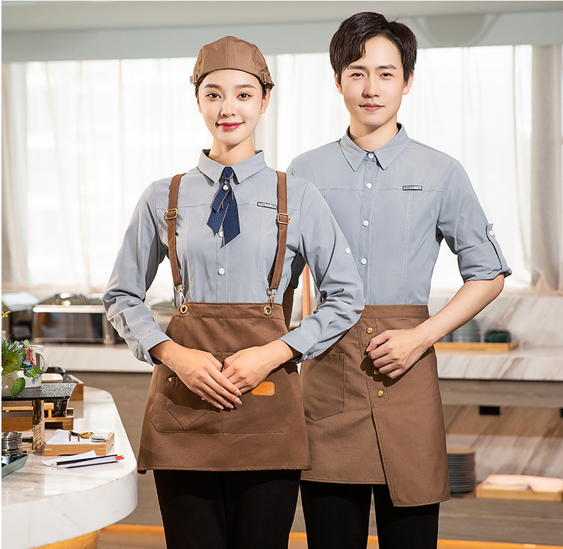 Ready Stock Apron custom LOGO printing women's fashion cafe apron home ...