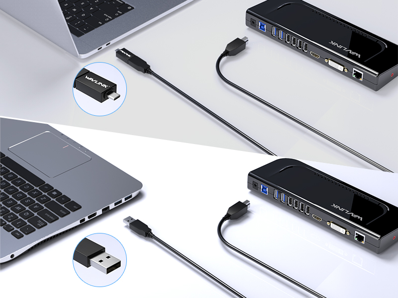 Wavlink Universal Laptop Docking Station 13-in-1 USB Hub Dual Monitor ...