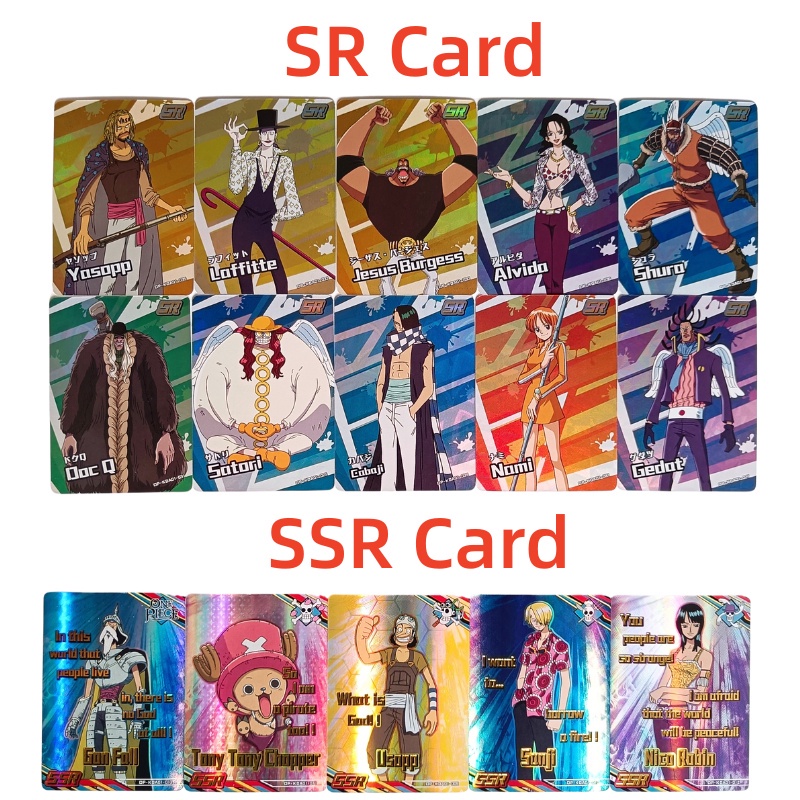 One Piece Card Rare Luffy Chopper Nami R SR SSR Anime Game Card ...