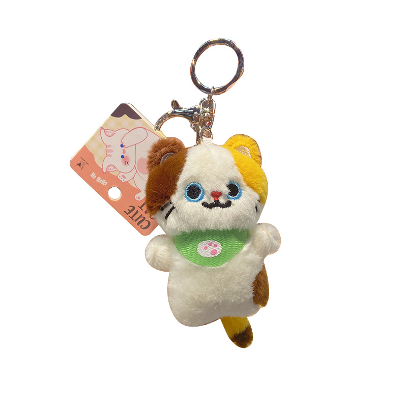 Cute Mini Kitten Soft Toy Plush Keychain Matching Schoolbag Pendant Cat ...