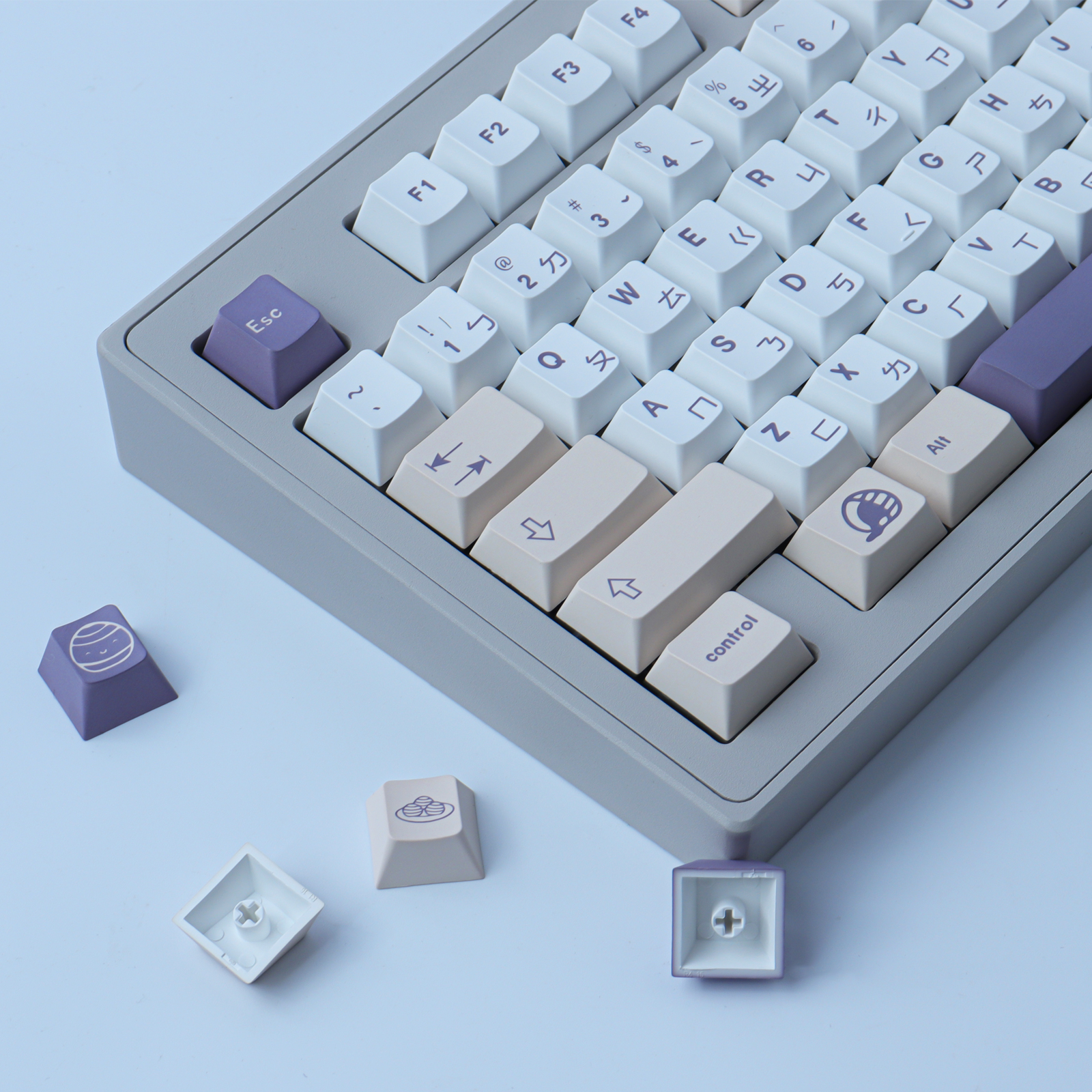 GMK Taro Crisp Keycaps, 142 Keys PBT Keycaps Cherry Profile DYE-SUB ...