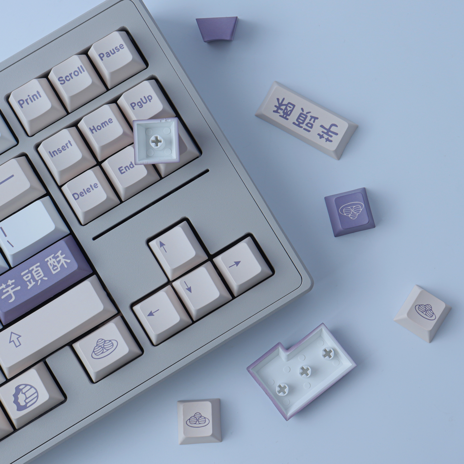 GMK Taro Crisp Keycaps, 142 Keys PBT Keycaps Cherry Profile DYE-SUB ...