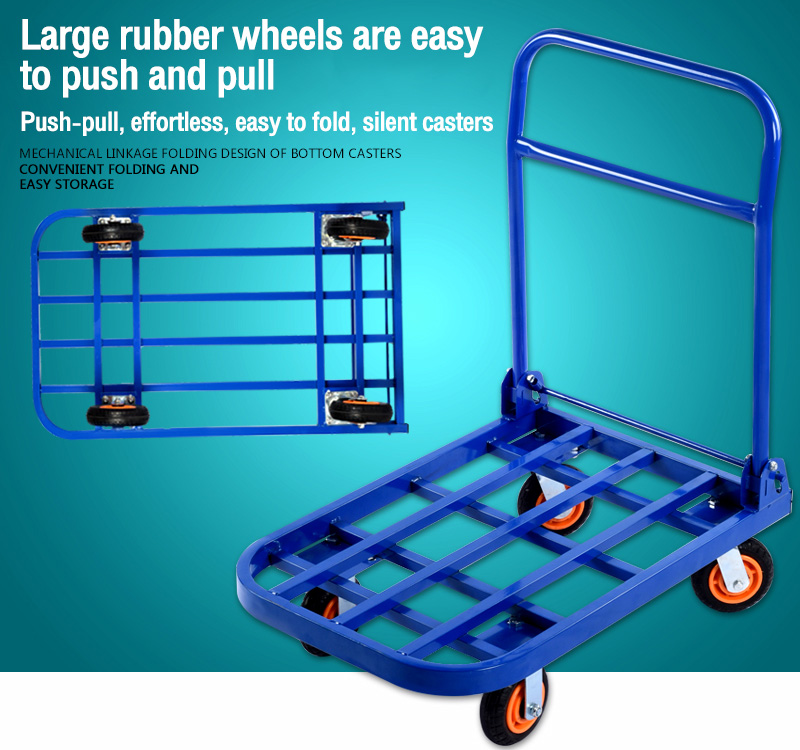 Platform Truck Hand Trolley Foldable Push Cart 550kg 120-cm x 65-cm ...
