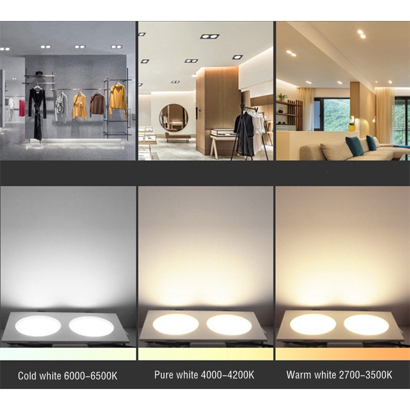 Tri Color Downlight Led ultra-thin anti-fog embedded ceiling light ...