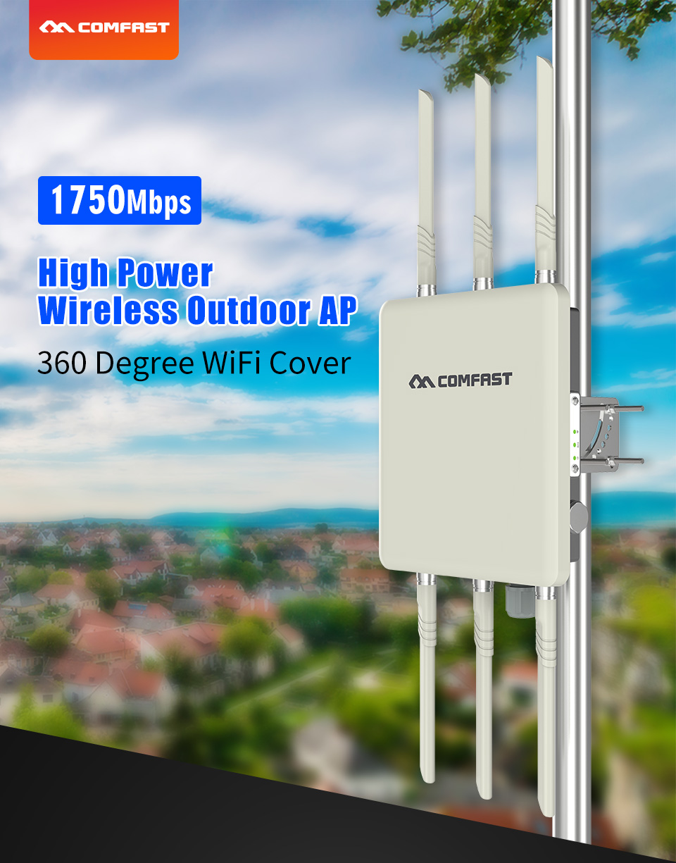 COMFAST 1750Mbps Wireless Outdoor AP Dual Band 5Ghz 2.4Ghz 360 Degree ...