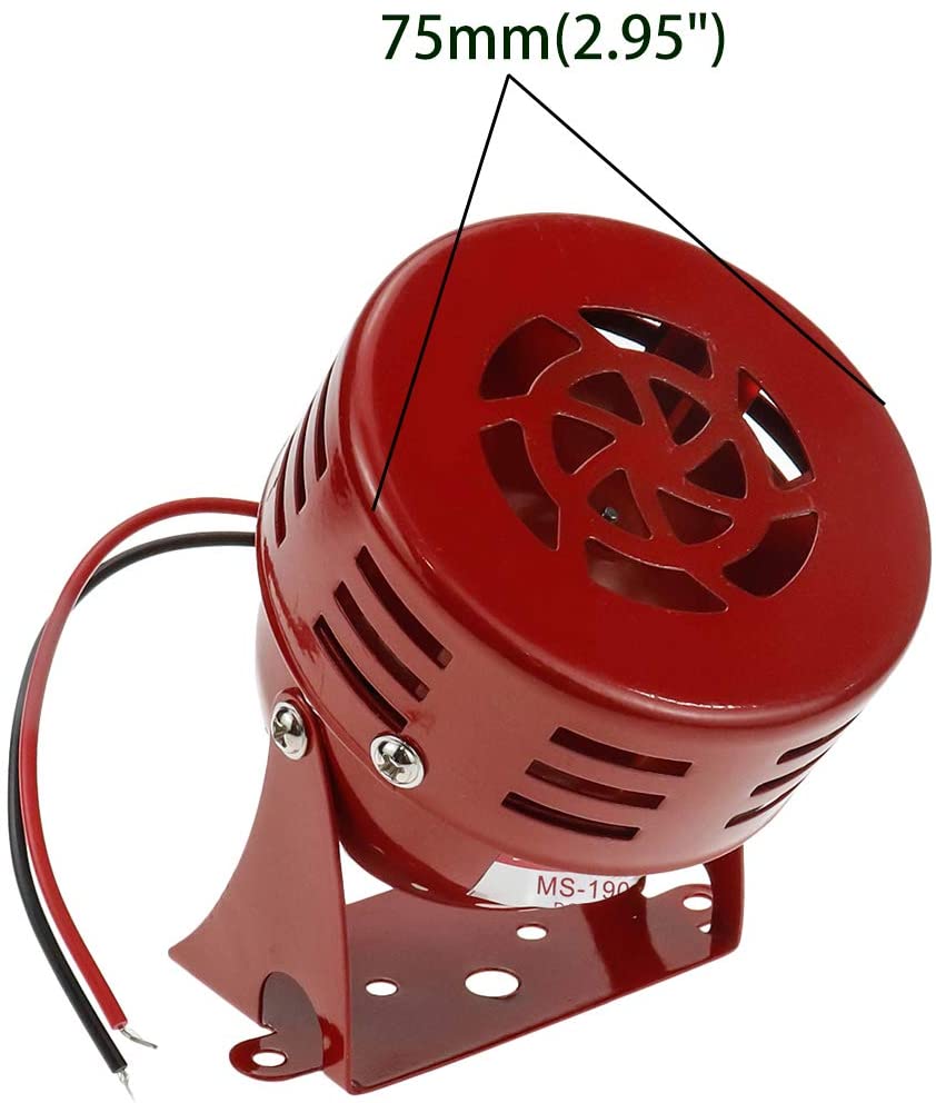 DC 12V 114dB Red Mini Industrial Motor Alarm Bell Horn Sound Buzzer ...