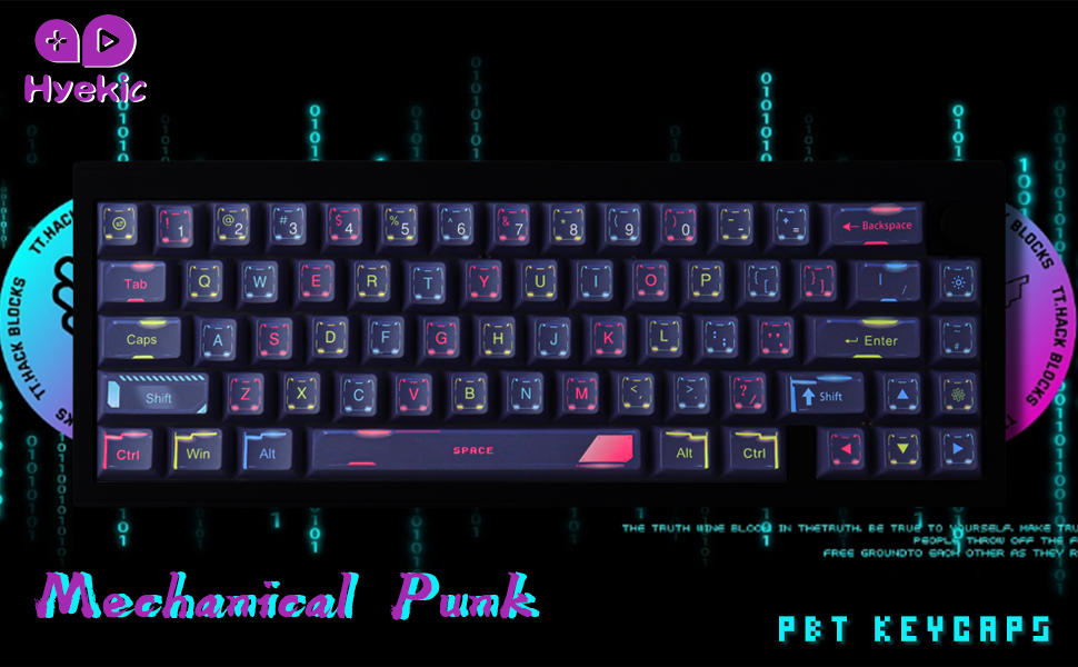 GMK Mechanical Punk Keycaps, 145 Keys PBT Keycaps Cherry Profile DYE ...