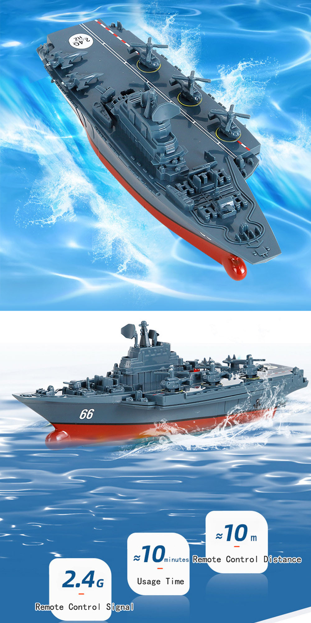 RC Mini Aircraft Carrier Military Model Ship Speedboat Electric ...