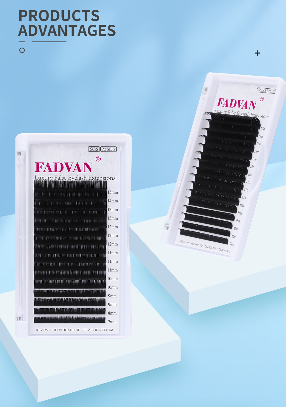 Fadvan Eyelashes Extensions Classic Lashes C/D Curl Natural Soft Faux ...