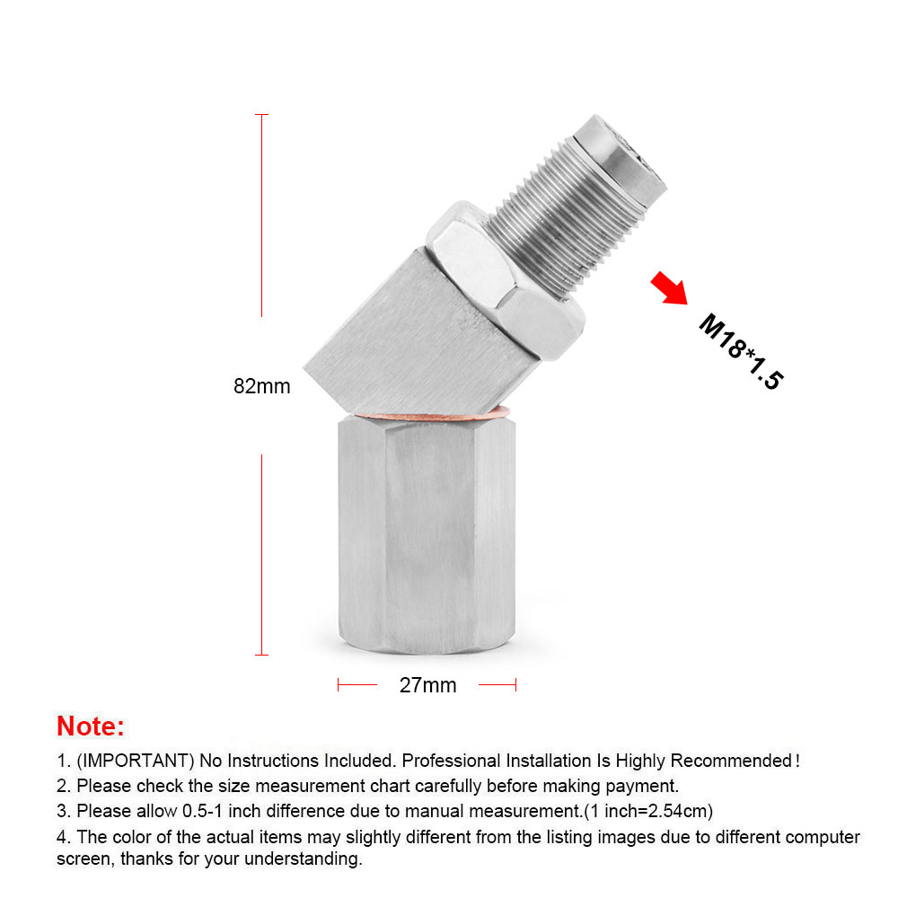 Universal O2 Oxygen Sensor Extender 45 Degree Extension Catalytic ...