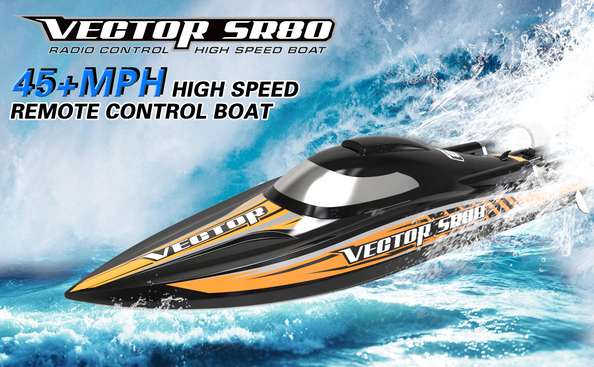 VOLANTEXRC High Speed RC Boat Control Vector SR80 72kmh Auto Roll Back ...