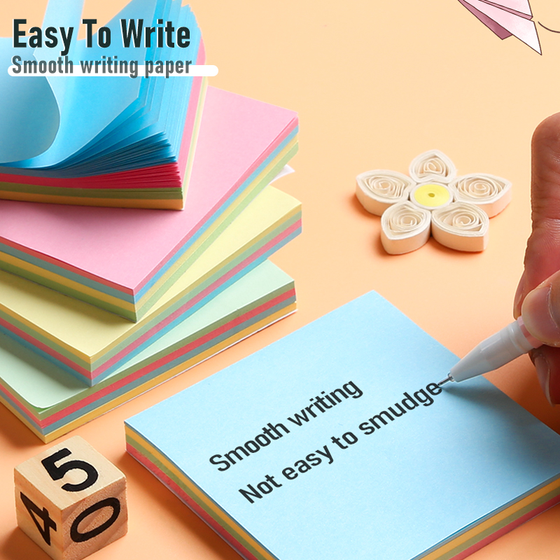 5Pcs/Pack 3inch Colorful Post It Note Super Sticky Stationary School ...