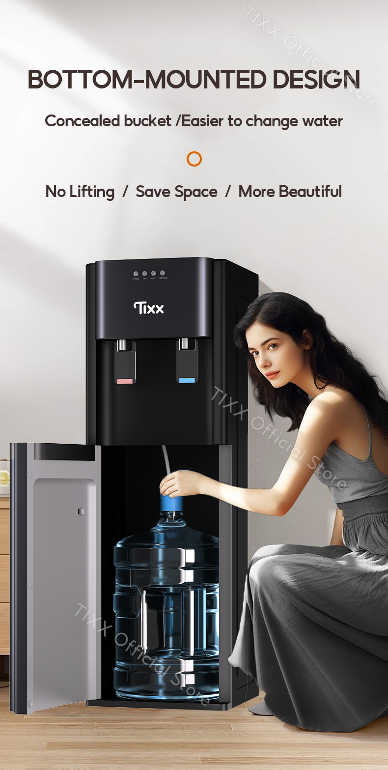 Tixx Water Dispenser Hot and Cold Bottom Load Freestanding Automatic ...