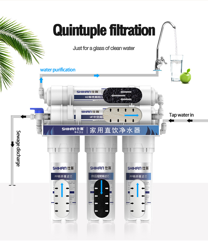 Five-layer filtration water purifier All-in-one design 120L water ...