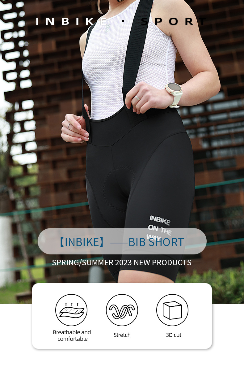 INBIKE Women's Cycling Bibs Summer Mesh Bicycle 3D Padded Pants Breathable Reflective Fabric ...