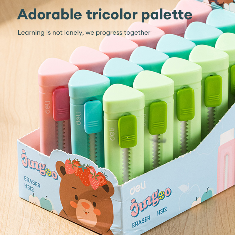 Deli EH312 Retractable Pencil Eraser Student Eraser School Supplies ...