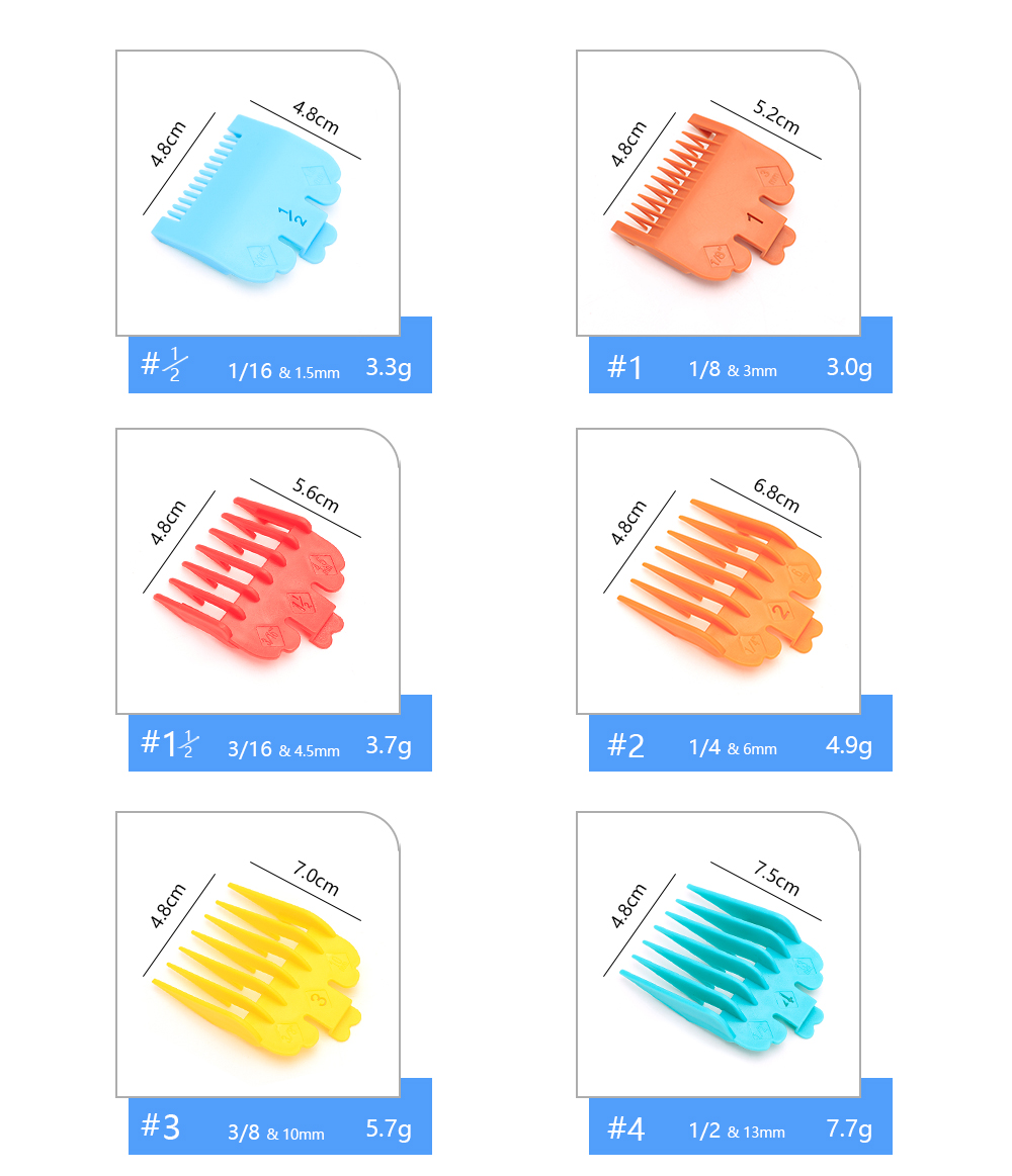 10 packUniversal Limit Comb Set 1.5-22MM Size Clipper Hair Salon Tool ...