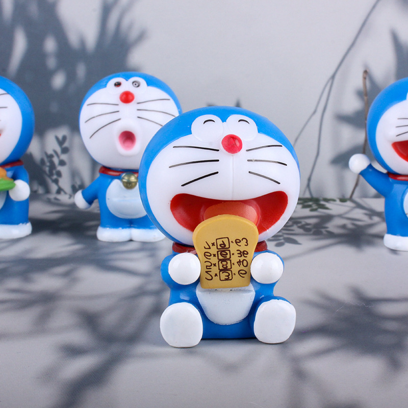6Pcs/Set 5-6cm Doraemon Anime Figure Robot Cat Dorayaki Kawaii Cartoon ...