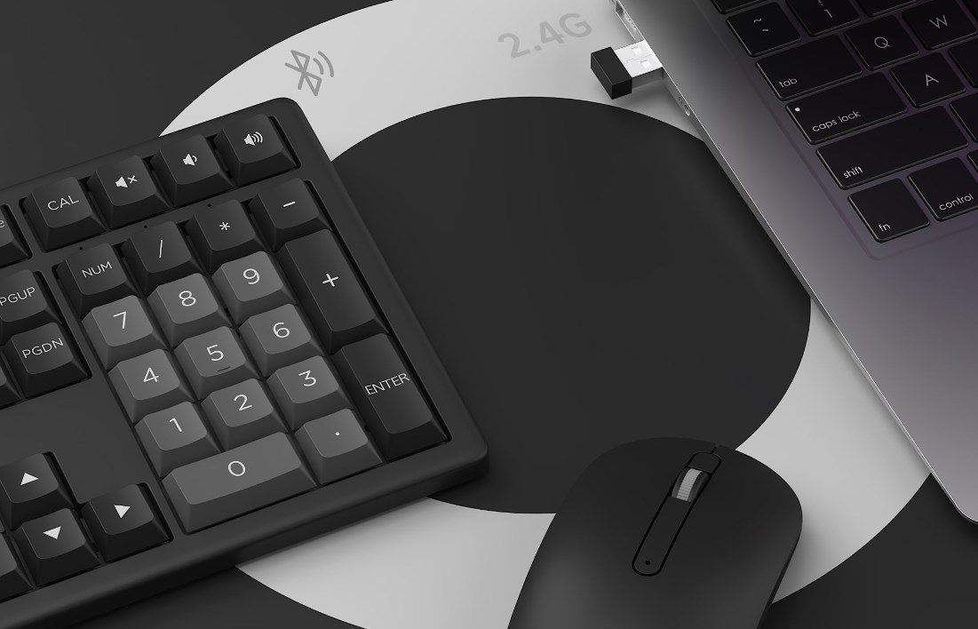 MX108 Wireless Keyboard & Mouse Combo, 2.4G Full-Sized Ergonomic ...