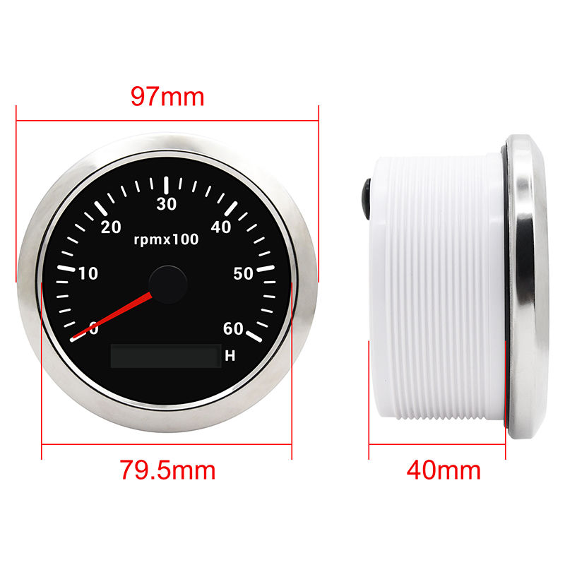 3000/4000/6000RPM 85mm Tachometer RPM Gauge REV Counter with Digital ...