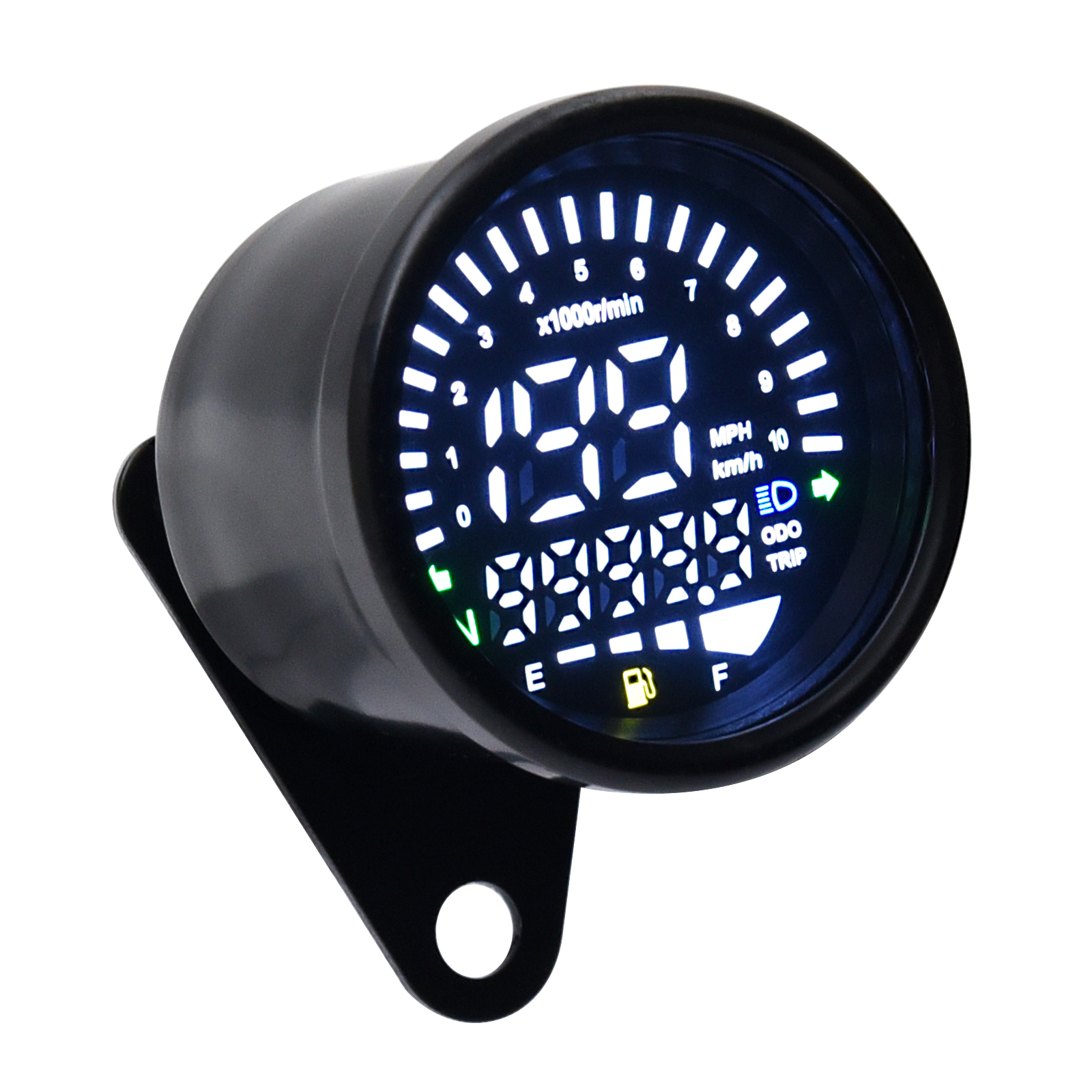 Retro Motorcycle Digital Speedometer LED LCD Odometer Tachometer Fuel ...