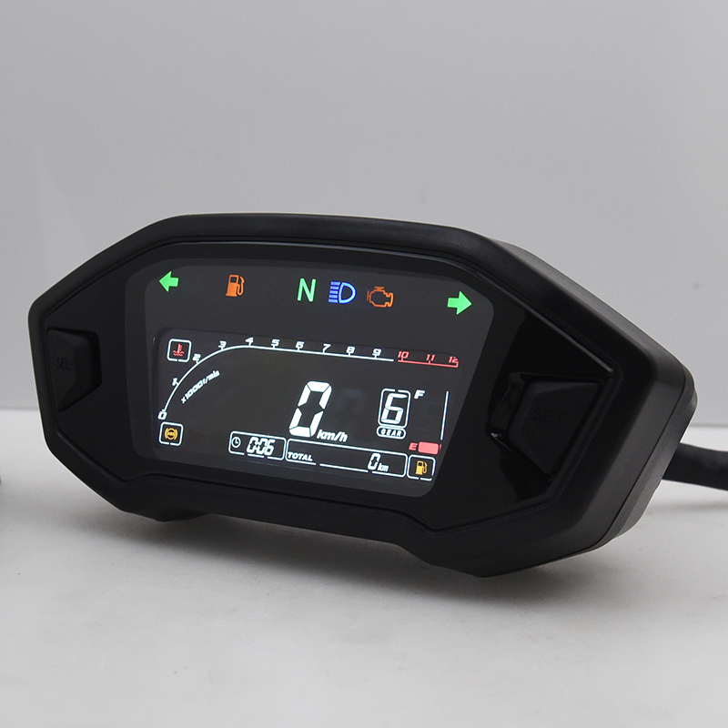 New 12000 RPM Universal Motorcycle LED Adjustable Speedometer Optional ...