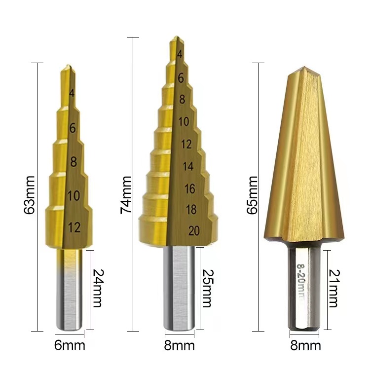 (Ready Stock)High-speed steel step drill 7pcs reaming drill bit set ...