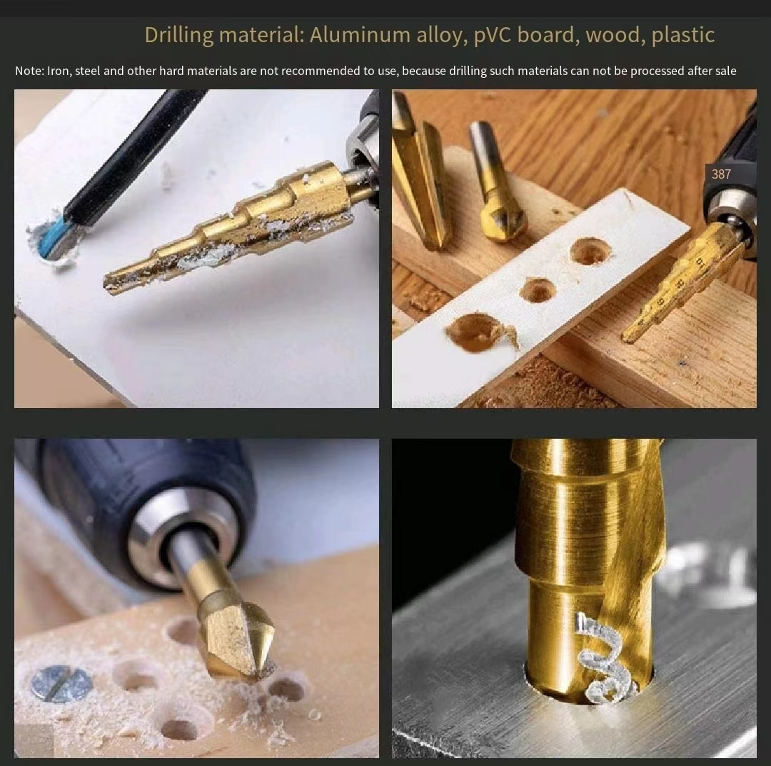 (Ready Stock)High-speed steel step drill 7pcs reaming drill bit set ...