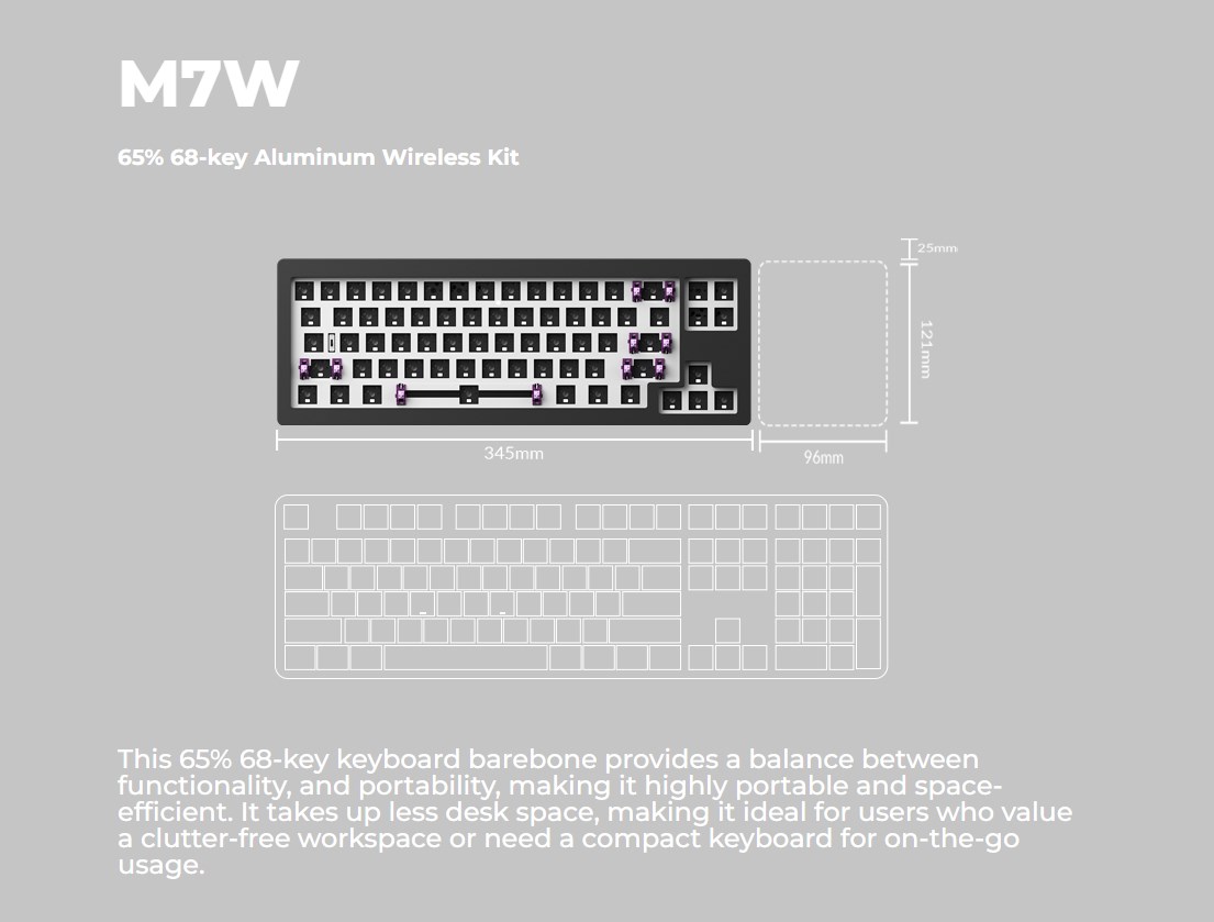 MonsGeek M7W RGB Hot-swappable Wireless Mechanical Keyboard DIY Kit ...
