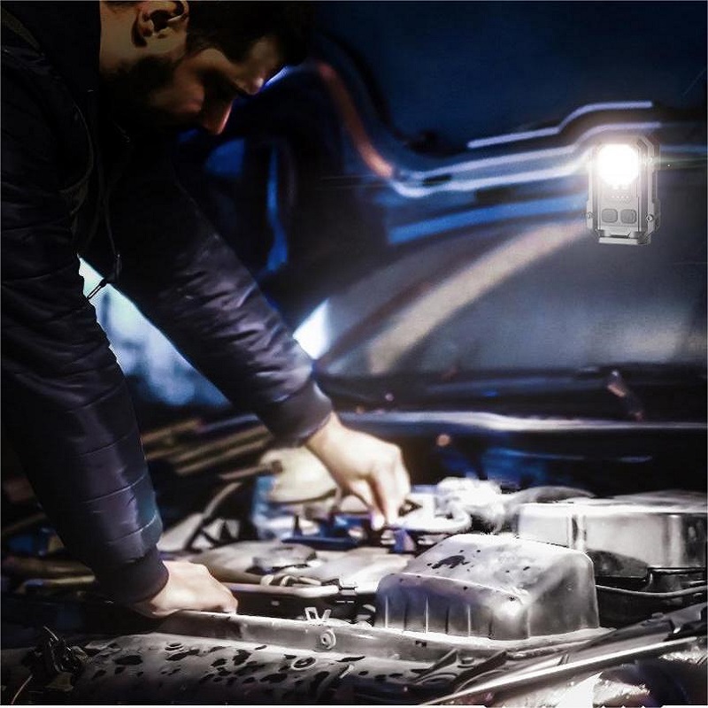 SMILING SHARK Rechargeable Work Light Keychain Light with Magnet Metal ...